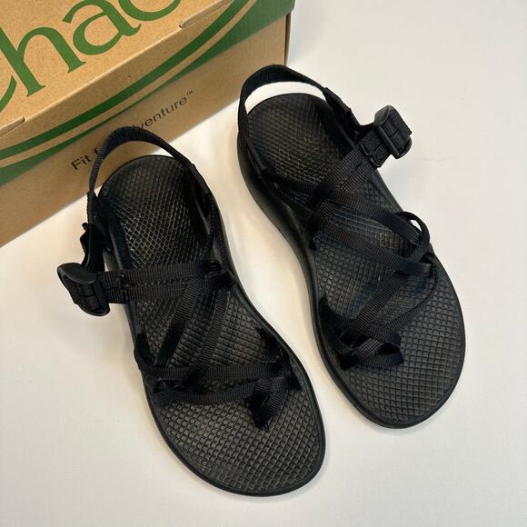 Chaco | Shoes | Chaco Double Strappy Sandals In Black | Poshmark